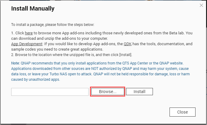 Installing on QNAP NAS Manually